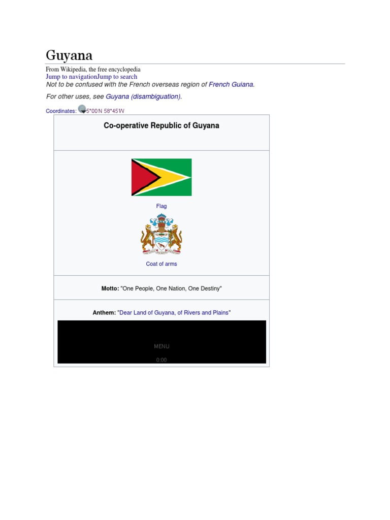 Guyana: Co-Operative Republic of Guyana | PDF | Guyana | Ethnicity