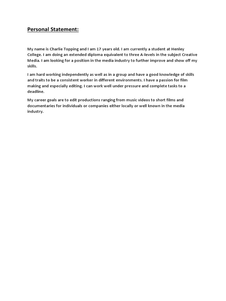 Personal Statement | PDF