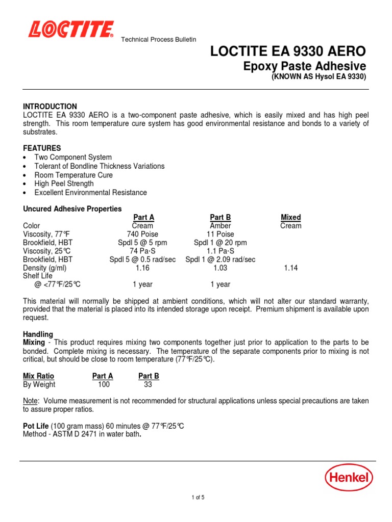 Loctite Ea 9330 Aero-En | PDF | Adhesive | Epoxy