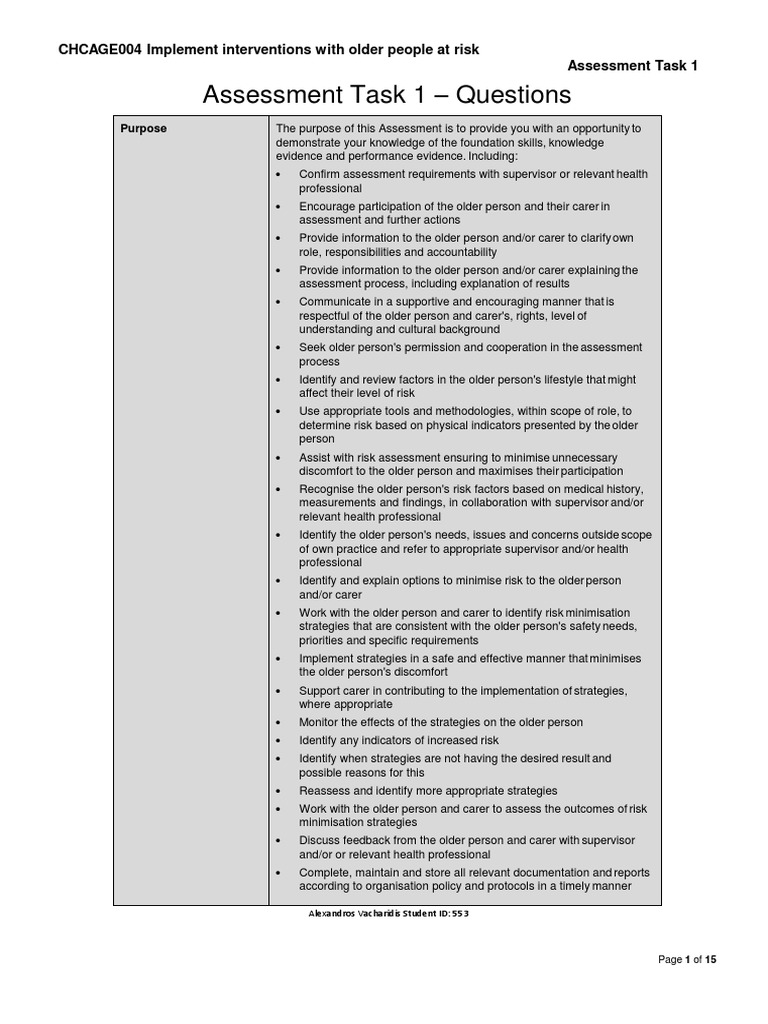 BSBWHS302 | PDF | Caregiver | Risk Assessment
