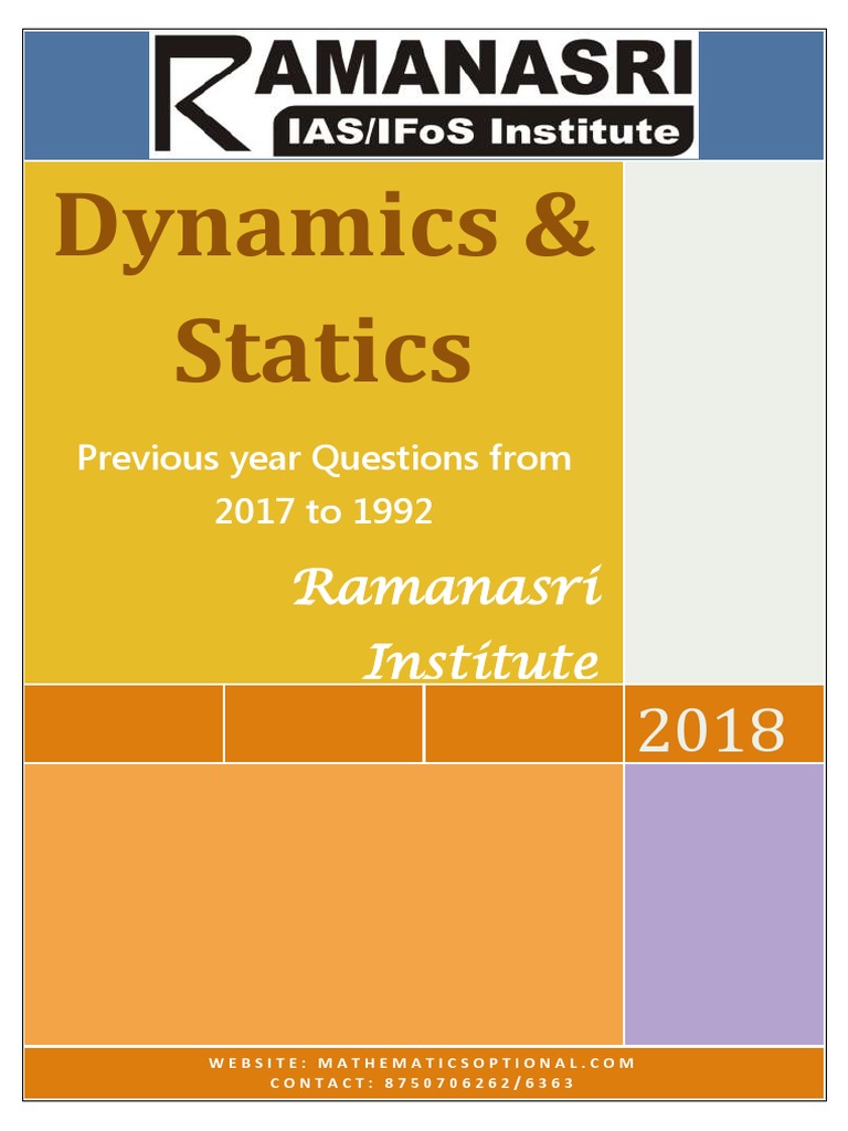 Previous Year Dynamics & Statics Questions | PDF | Acceleration | Force