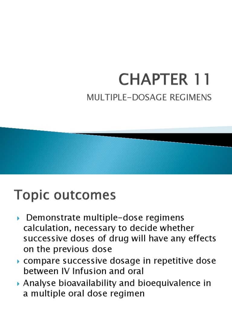 Multiple-Dosage Regimen Calculations | PDF | Pharmacokinetics ...