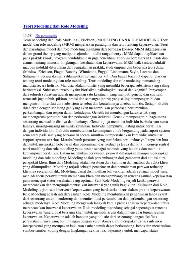 Teori Modeling Dan Role Modeling | PDF
