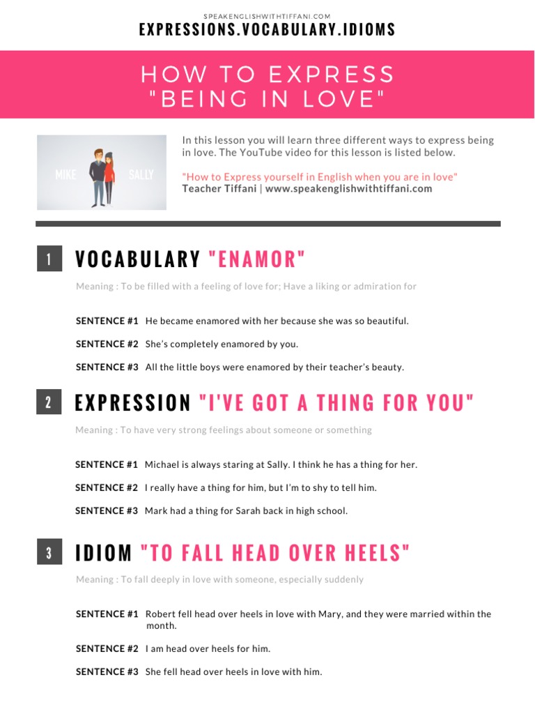 Love Expressions and Vocabulary Guide | PDF | Language Arts & Discipline