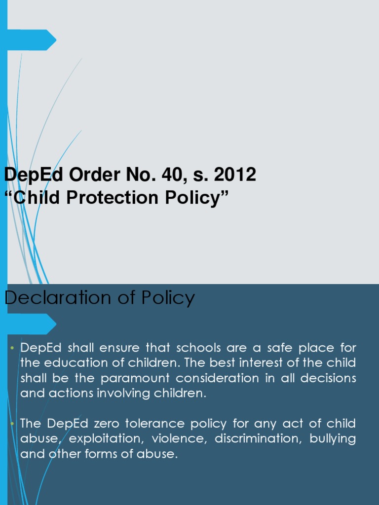 DepEd's Child Protection Policy | PDF | Child Protection | Children's ...