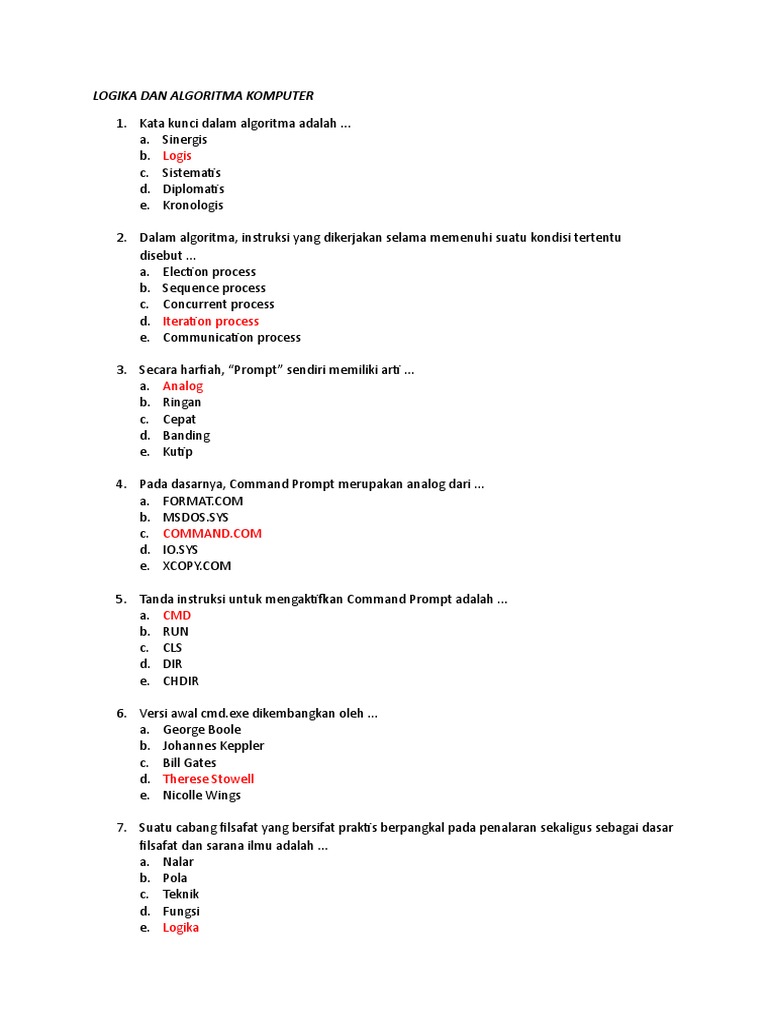 Soal Simkomdig 2018 | PDF | Metode & Bahan Ajar | Komputer