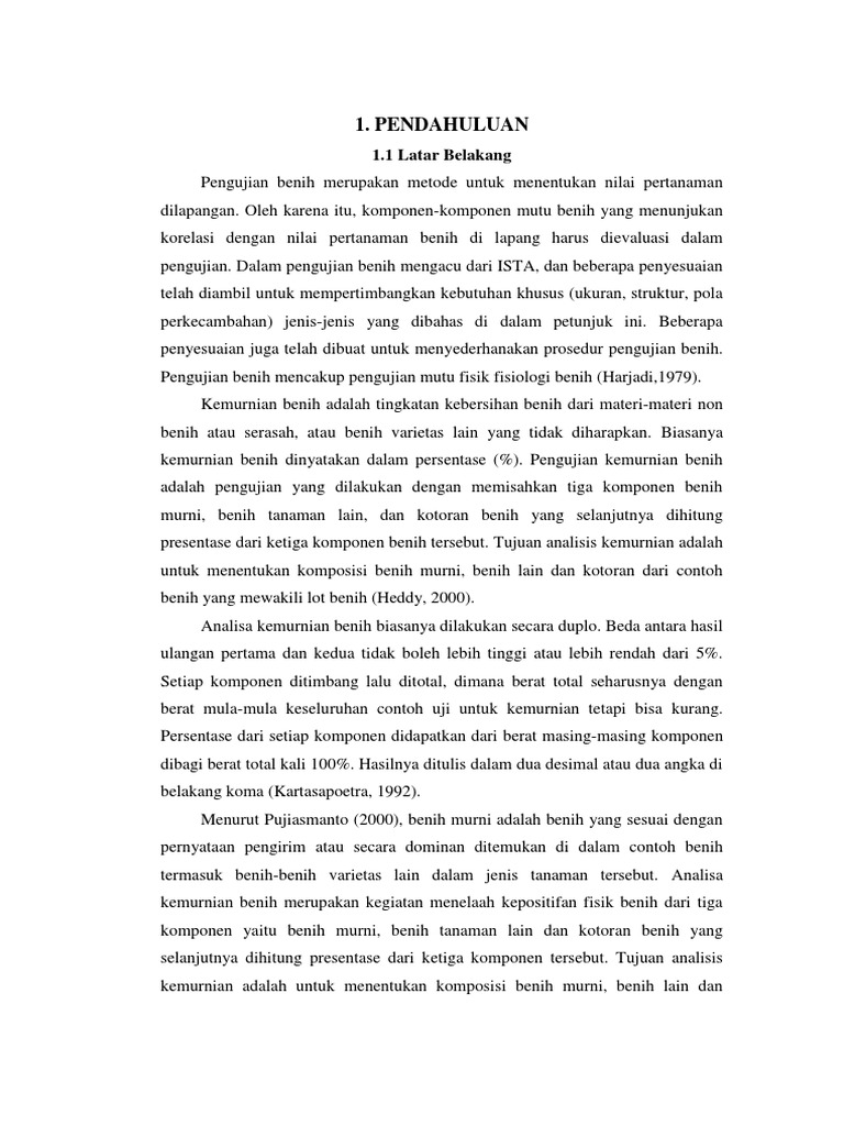 Kemurnian Benih | PDF