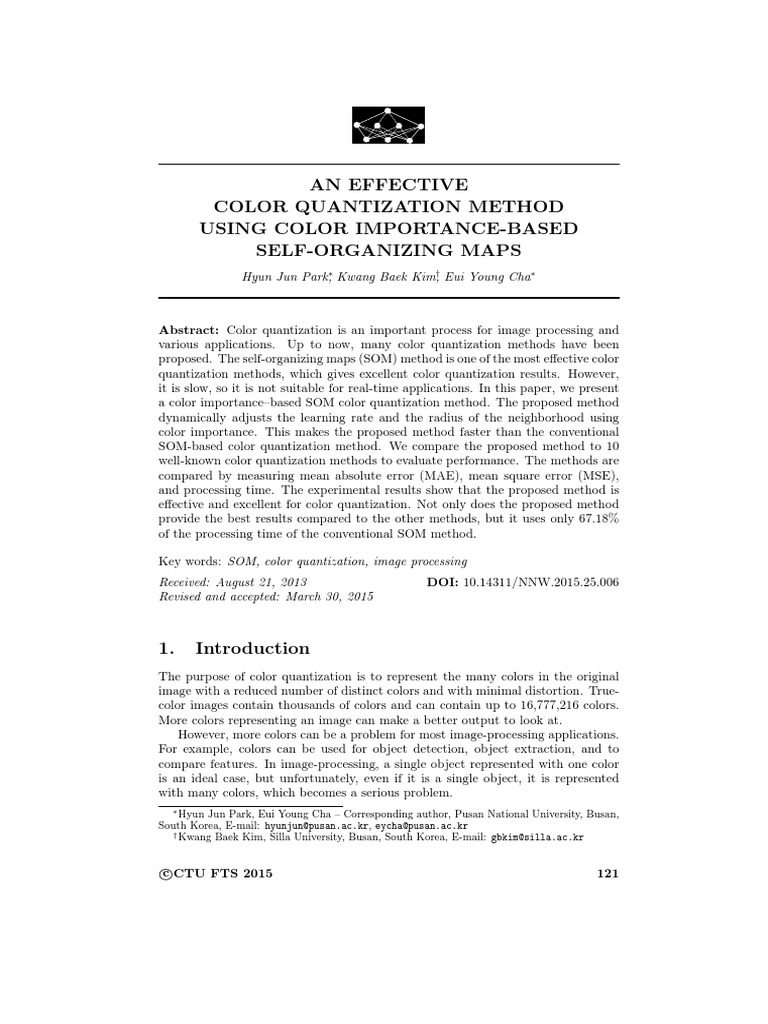 An Effective Color Quantization Method Using Color Importance Based Self Organizing Maps | PDF ...