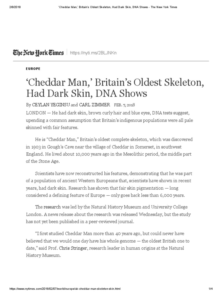 Cheddar Man | Nature