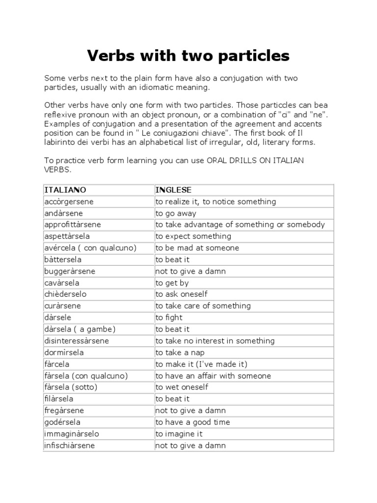 Verbs With Two Particles | PDF | Grammatical Conjugation | Syntax