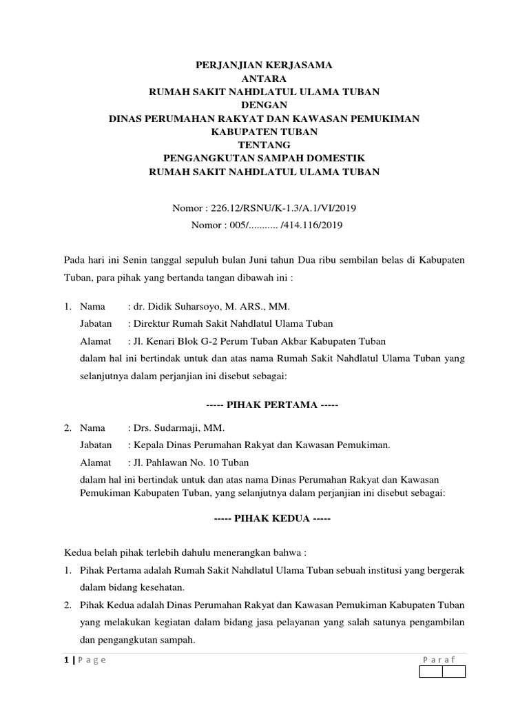 Mou Limbah Domestik Pdf