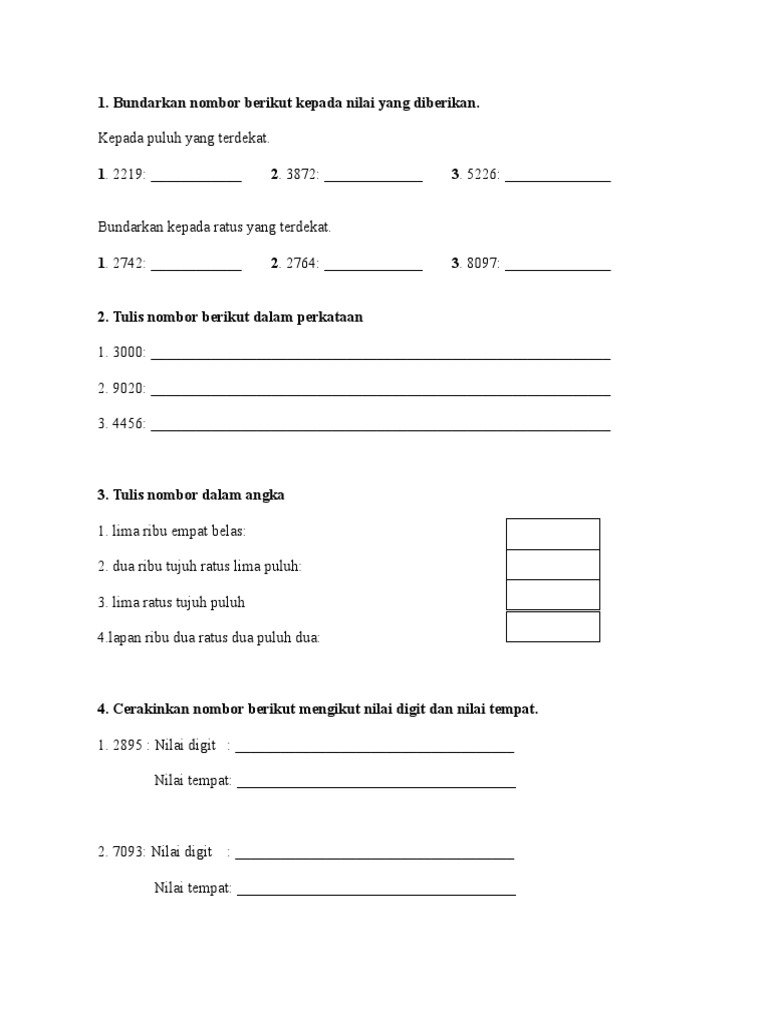 Latihan Matematik Tahun 3 | PDF