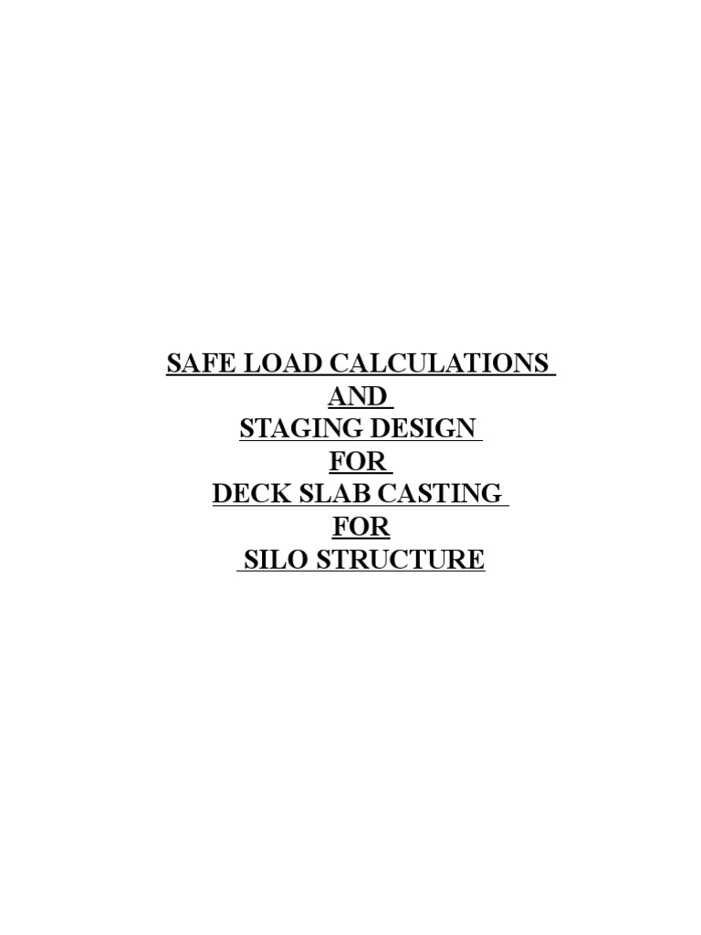 Safe Design - Silo Deck Slab Casting | PDF