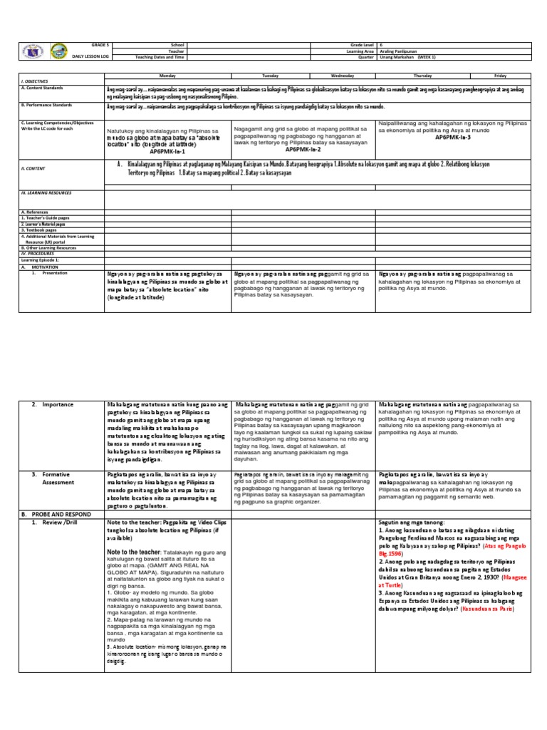 Dll Ap6 Q1 W1 W2 Docx 2019 Edited Pdf