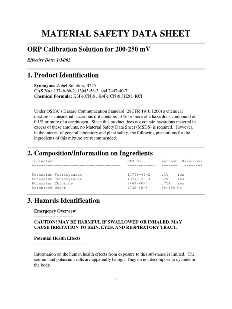 K4Fe (CN) 6 | PDF | Cyanide | Potassium