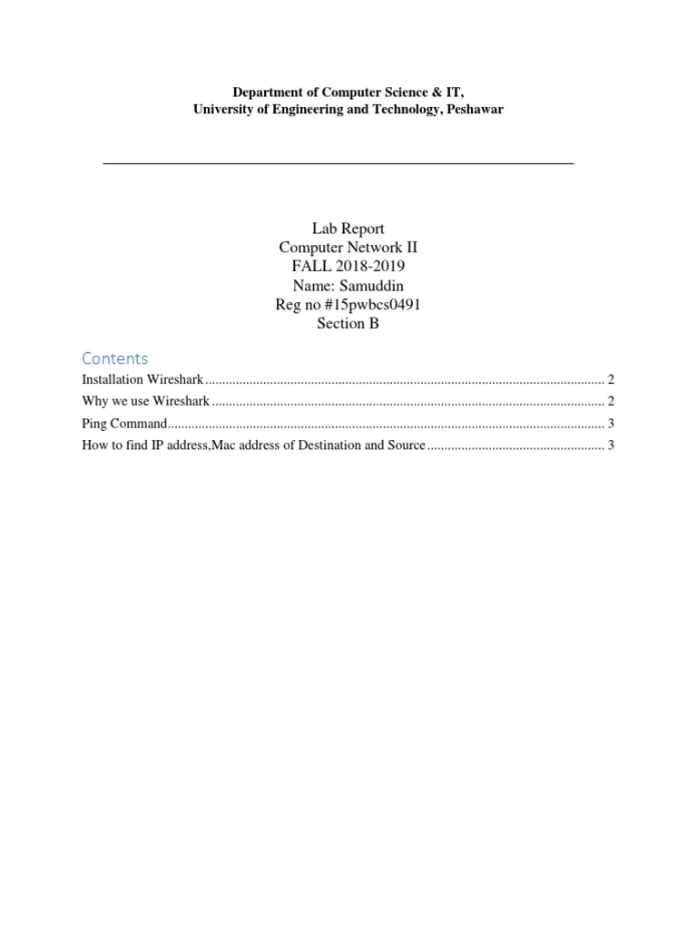 Lab Report Computer Network | PDF | Microsoft Windows | Computer Networking