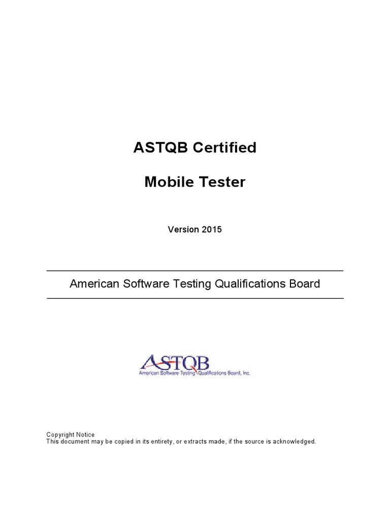 ASTQB Certified Mobile Tester: American Software Testing Qualifications ...