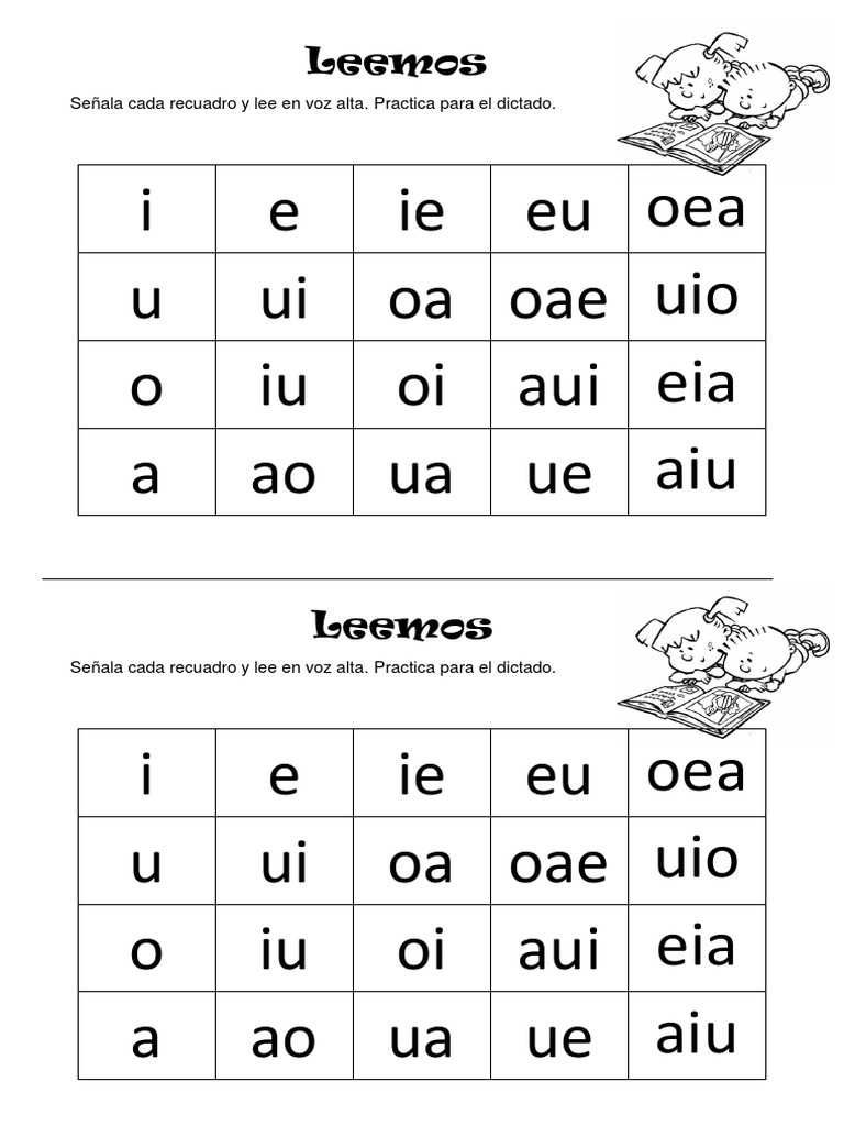 Lectura y dictado de vocales | PDF | Artes del Lenguaje y Comunicación ...