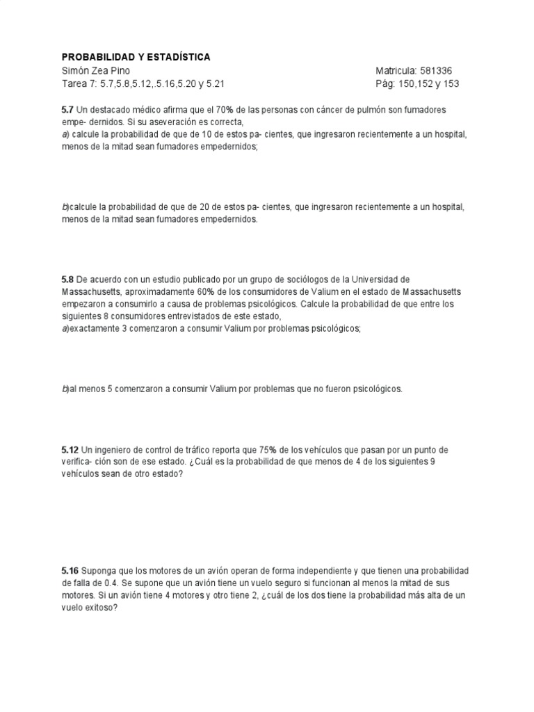 Tarea 7 Proba | PDF | Nicotina | Bienestar