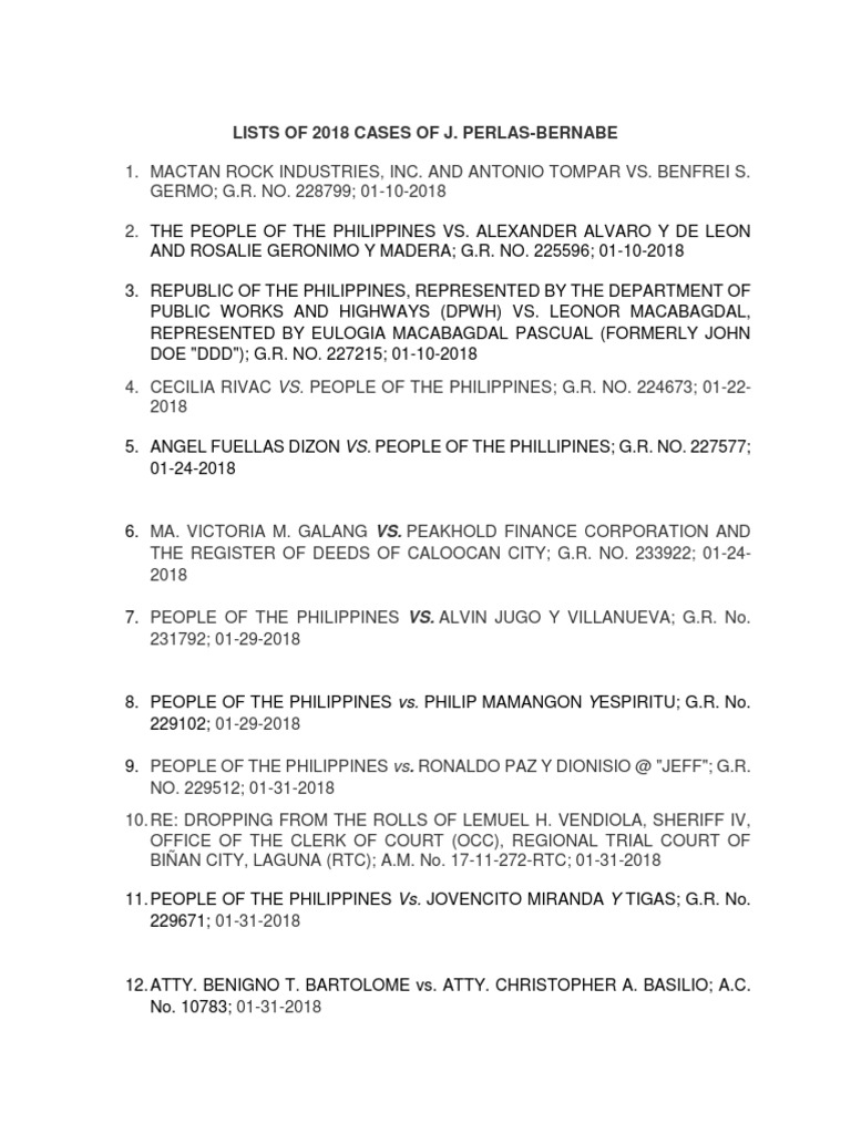 Justice Perlas-Bernabe Cases | PDF | Eminent Domain | Lawsuit