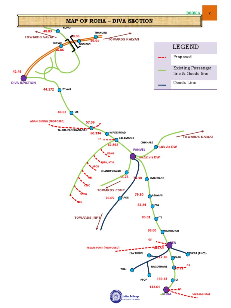 Map of the Roha-Diva Section of the Mumbai-Goa Railway Line Depicting ...