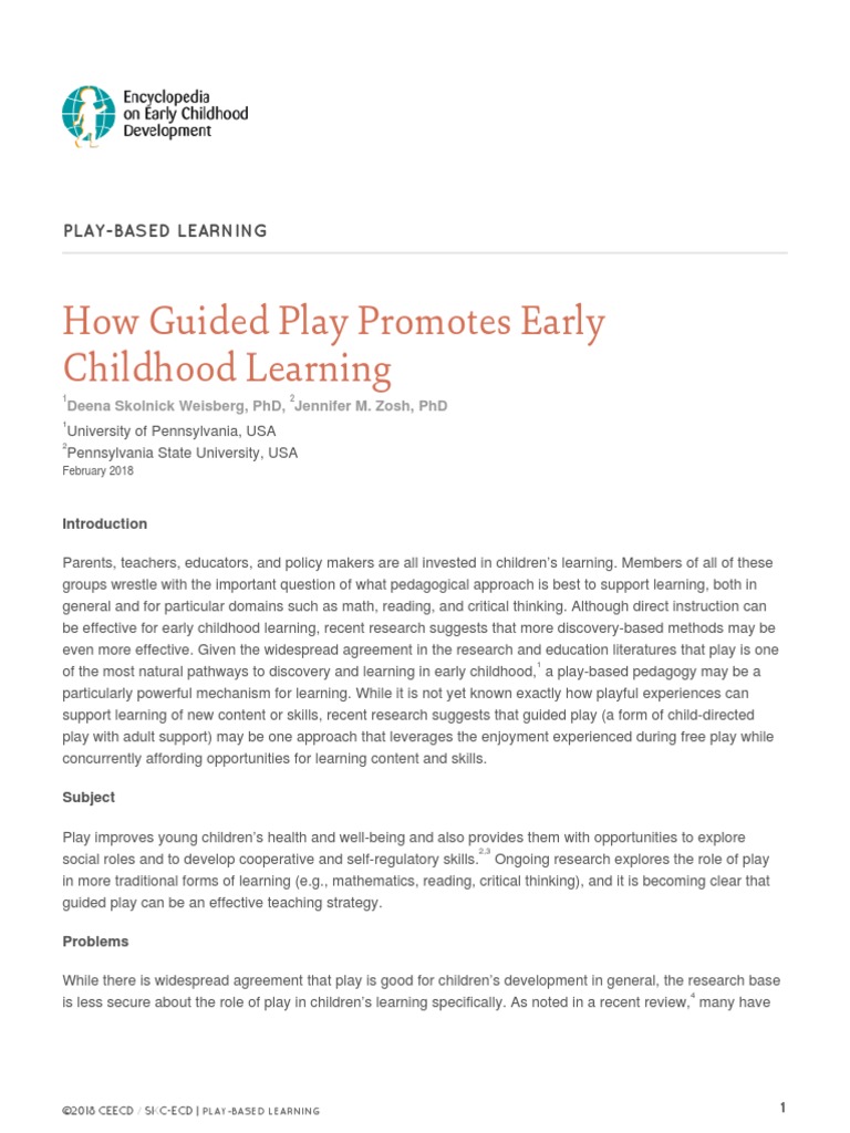 How Guided Play Promotes Early Childhood Learning | PDF | Learning ...