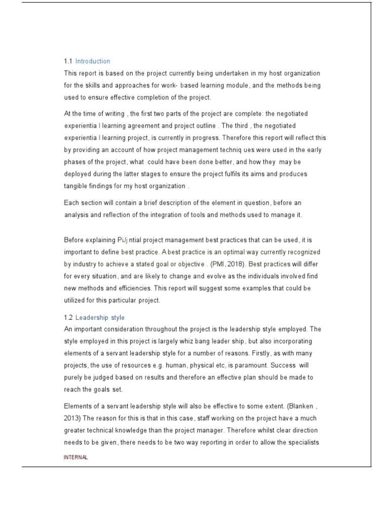 Sample | PDF | Project Management | Leadership