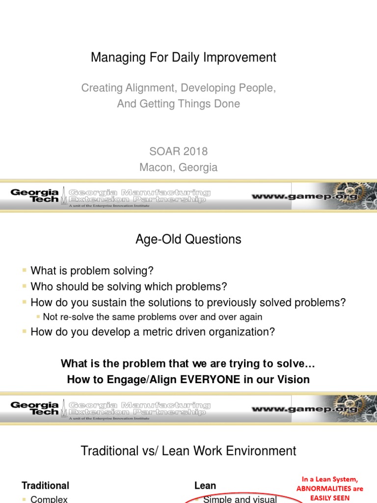 Managing For Daily Improvement Paul Todd | PDF | Performance Indicator ...