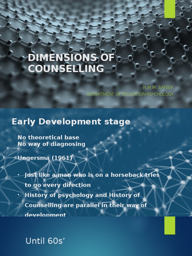 Dimensions of Counselling: N.M.M. Safeek Department of Education ...