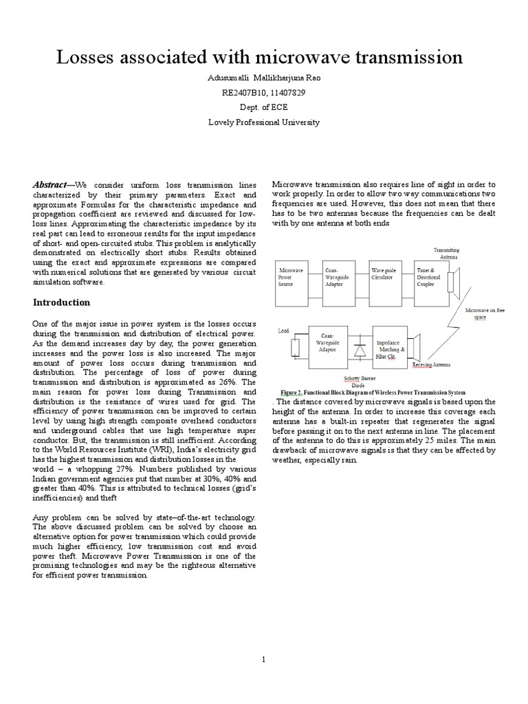Microwave Transmission Loss Analysis | PDF | Microwave | Radio