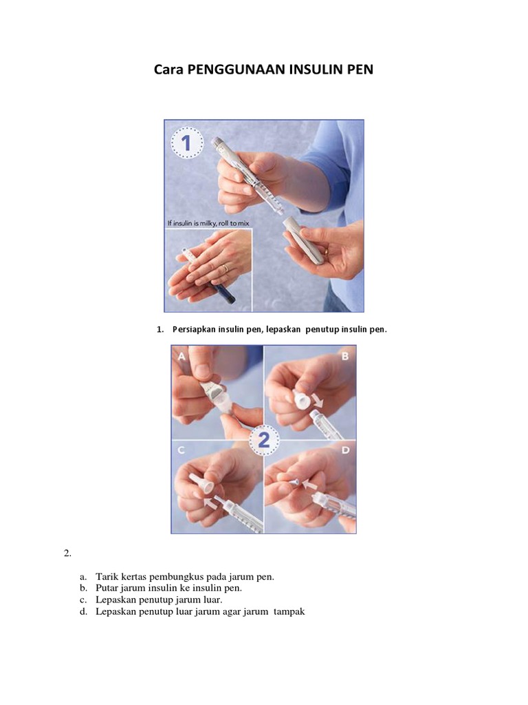 Cara Penggunaan Insulin Pen | PDF
