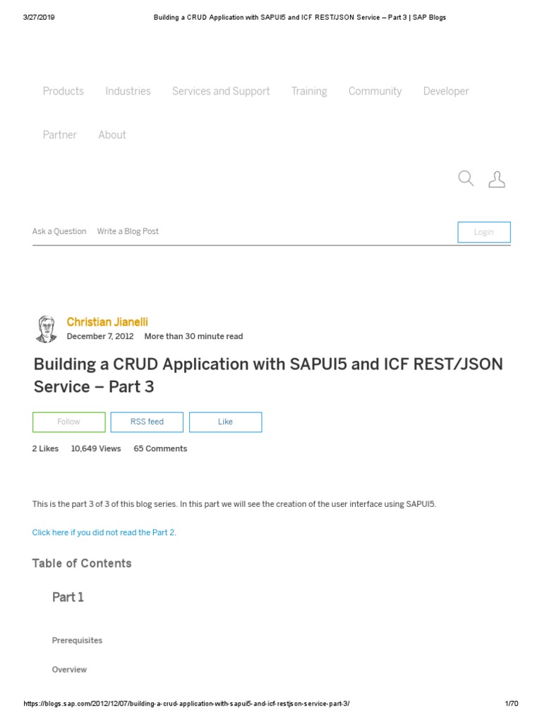 Building A CRUD Application With SAPUI5 Framework in BSP Project | PDF | Json | Hypertext ...