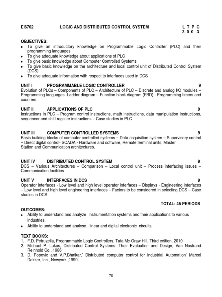 EI 6702-Logic and Distributed Control System | PDF | Programmable Logic Controller | Cmos
