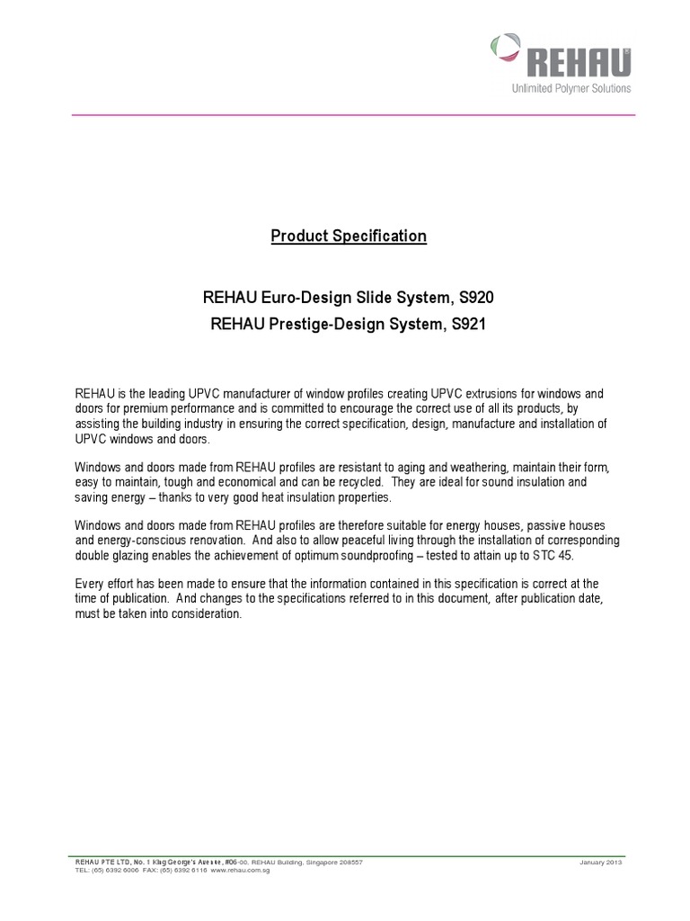 Windows Specification Sheet | PDF | Window | Door