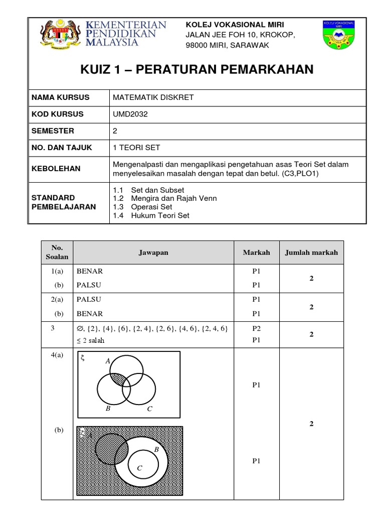 Umd2032 - 1 Teori Set (Kuiz PP) | PDF