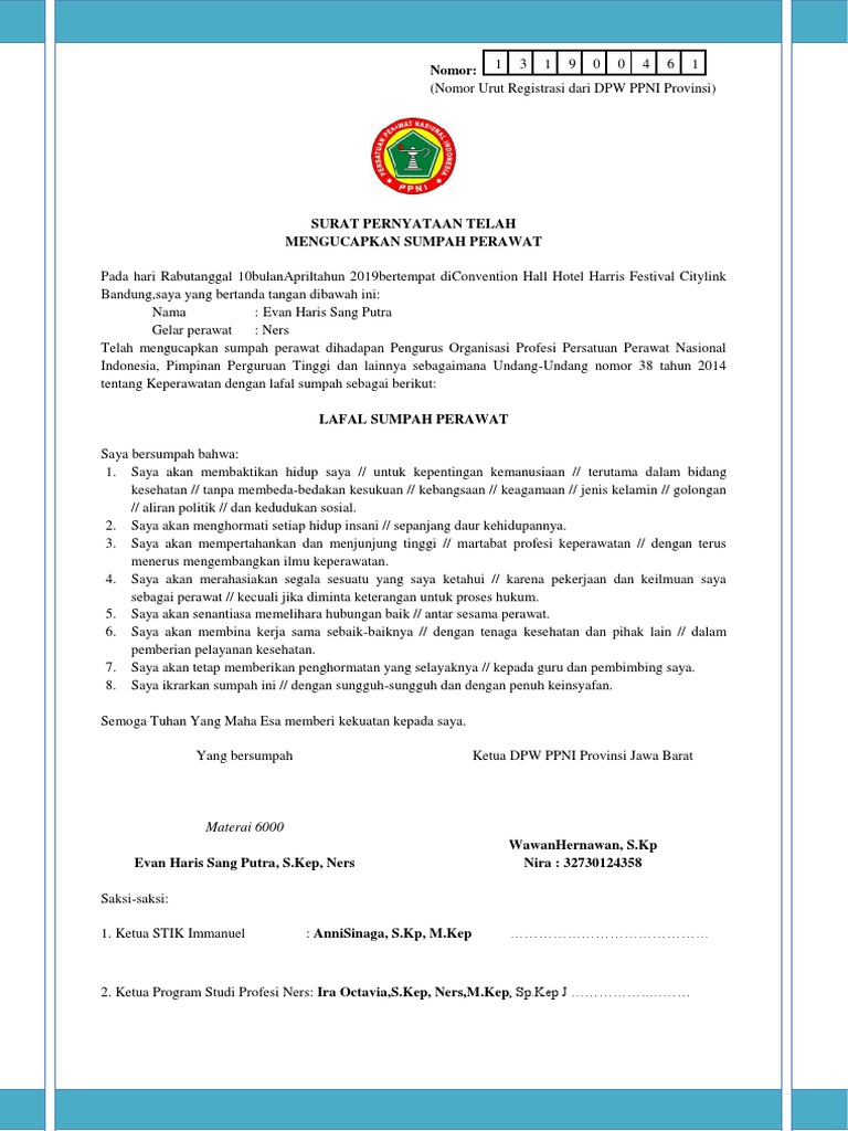 Contoh Surat Sumpah | PDF