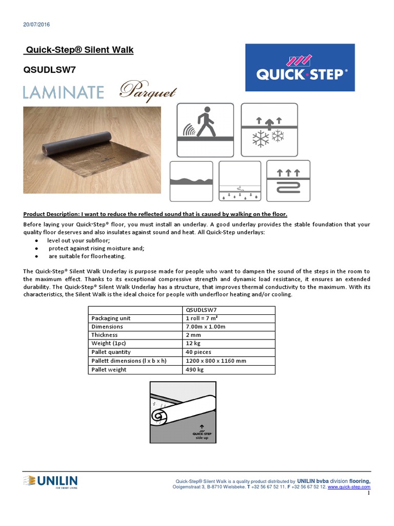Tds Qs Silent Walk Underlay Qsudlsw7 - V2016 - en | PDF | Building ...