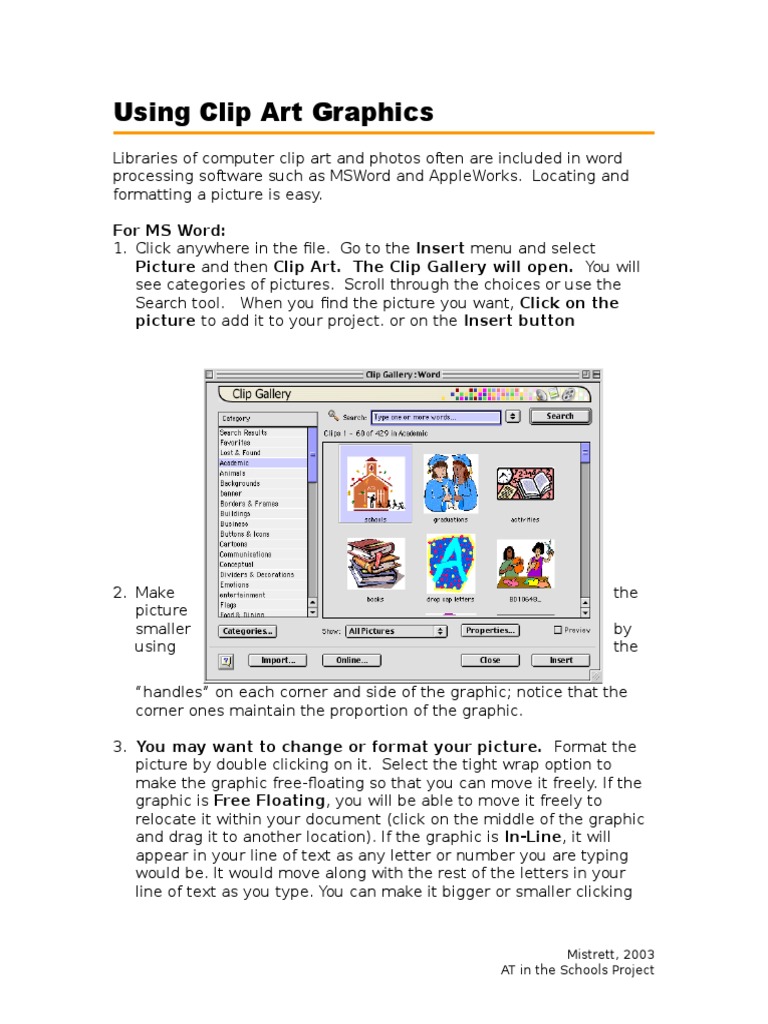 Using Clip Art in MS Word | PDF