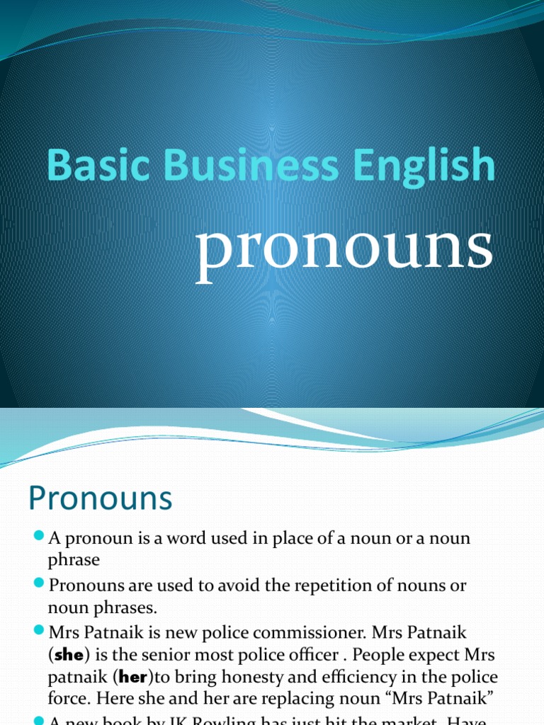 Basic Business English | PDF | Pronoun | Noun