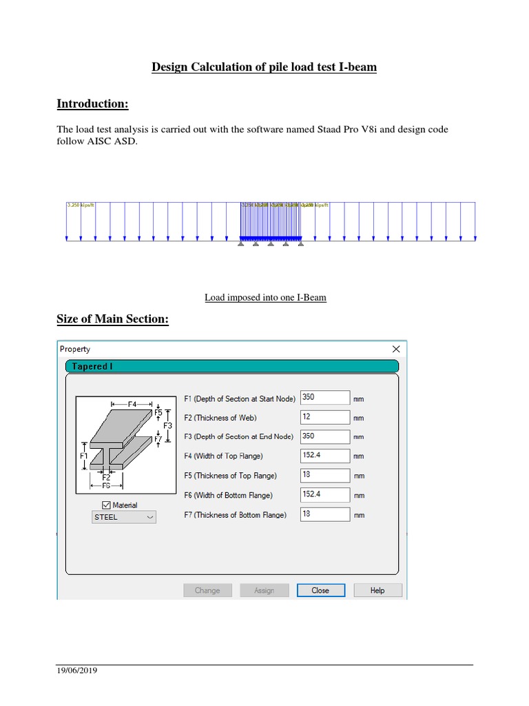 Design Calculation of Pile Load Test I-Beam | PDF | Beam (Structure ...