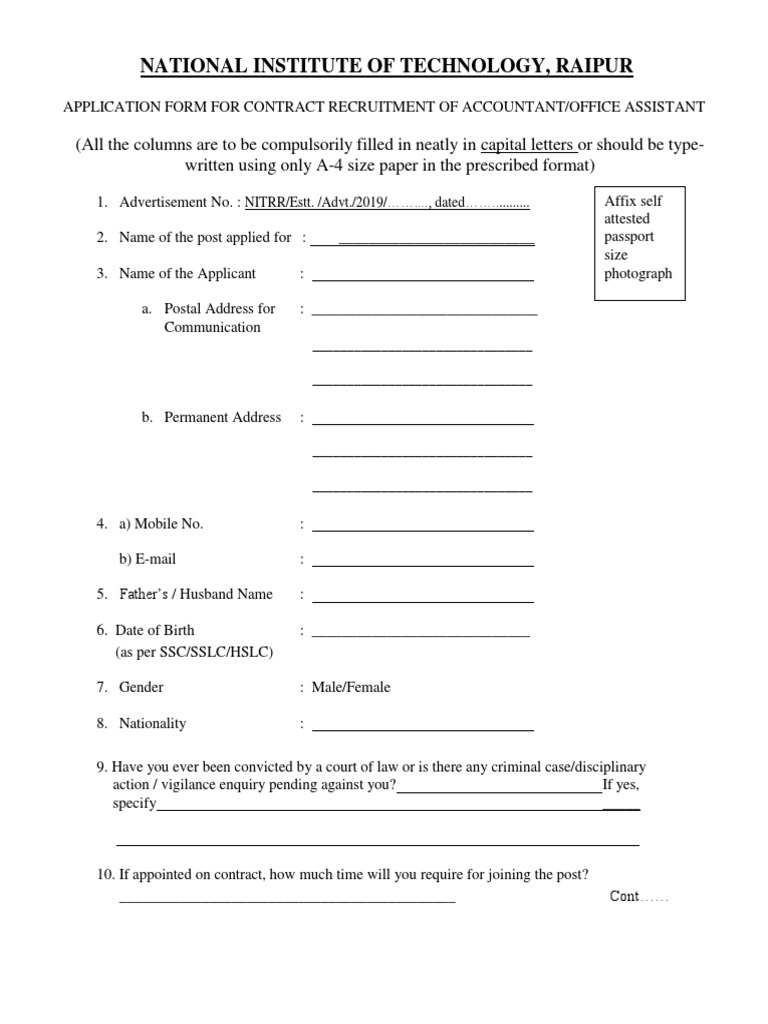 Advertisement For Contract Position Jun 2019 | PDF | Government ...