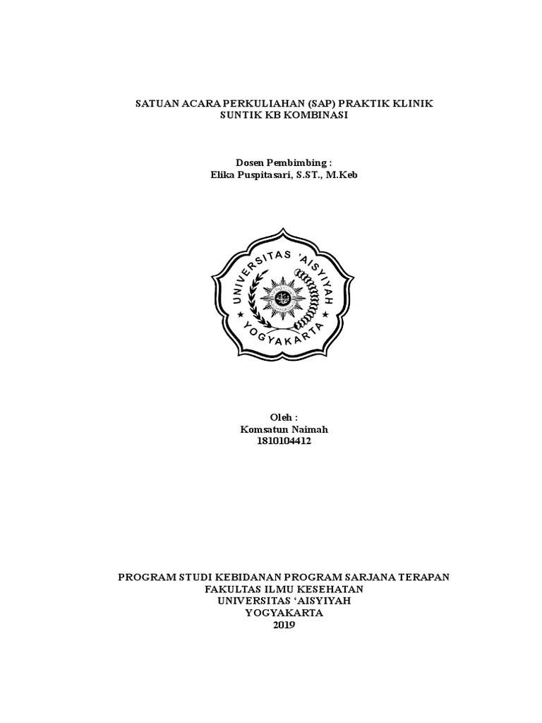 SAP BST Suntik KB - Komsatun Naimah (1810104412) | PDF