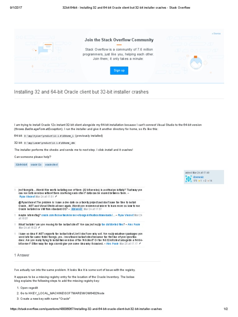 32bit 64bit Installing 32 And 64 Bit Oracle Client But 32 Bit
