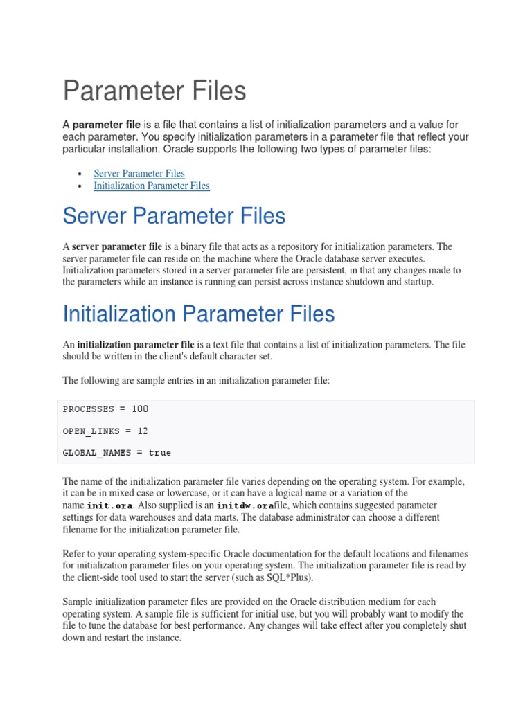 Parameter Files Pdf Oracle Database Parameter Computer Programming 2702