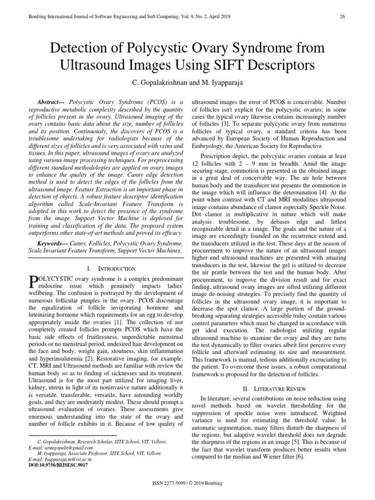 Detection of Polycystic Ovary Syndrome From Ultrasound Images Using ...