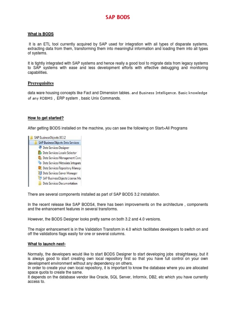 Getting Started with SAP BODS: A Step-by-Step Guide to Creating Your First ETL Job | PDF ...