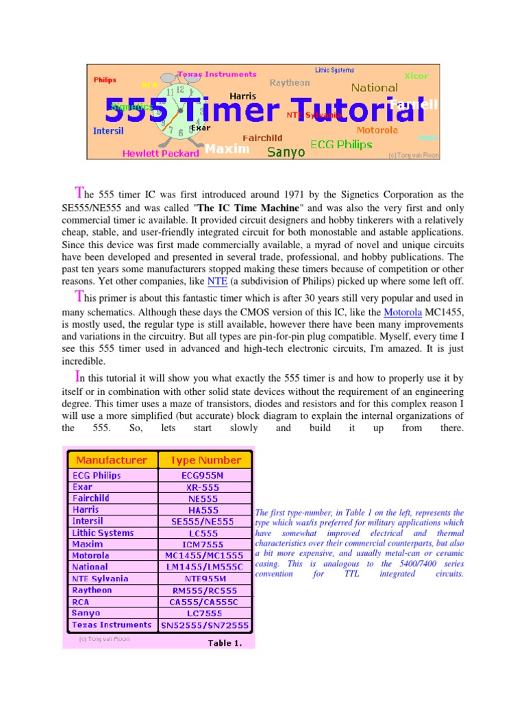 555 Timer IC PDF | PDF | Capacitor | Electronic Circuits