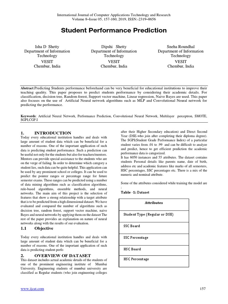 Student Performance Prediction | Artificial Neural Network | Machine ...