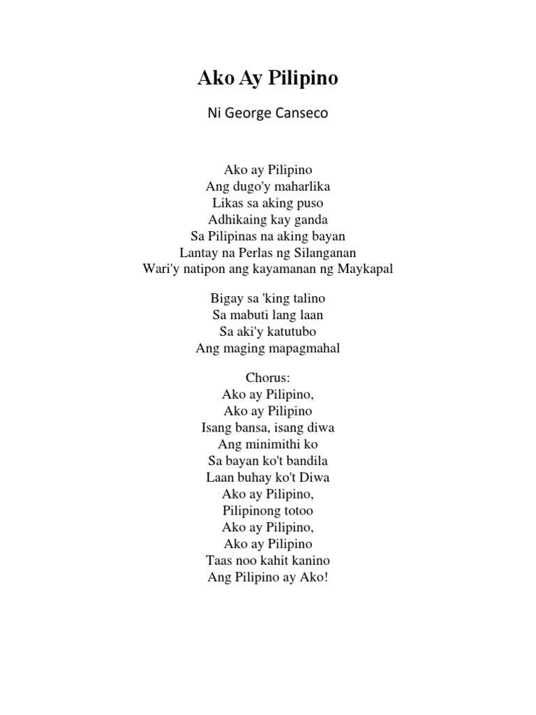 Ako Ay Pilipino | PDF