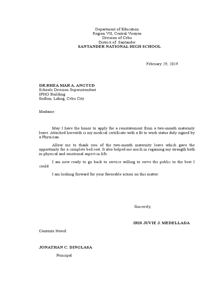 Reinstatement Letter | PDF | Philippines | Learning